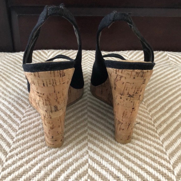 Diba | Shoes | Diba Black Slingback Wedges | Poshmark